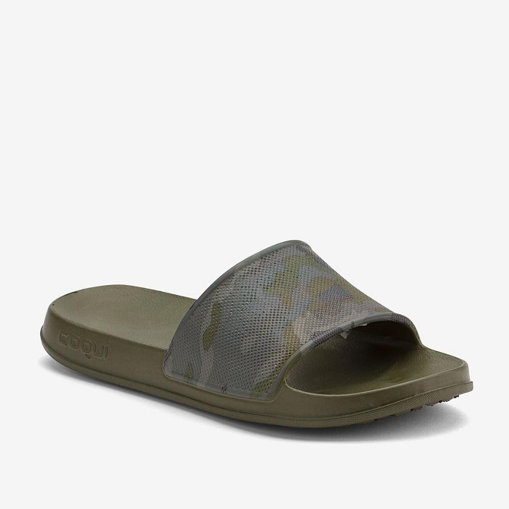Coqui - TORA Men Sliders ARMY CAMO - Cozy Karma