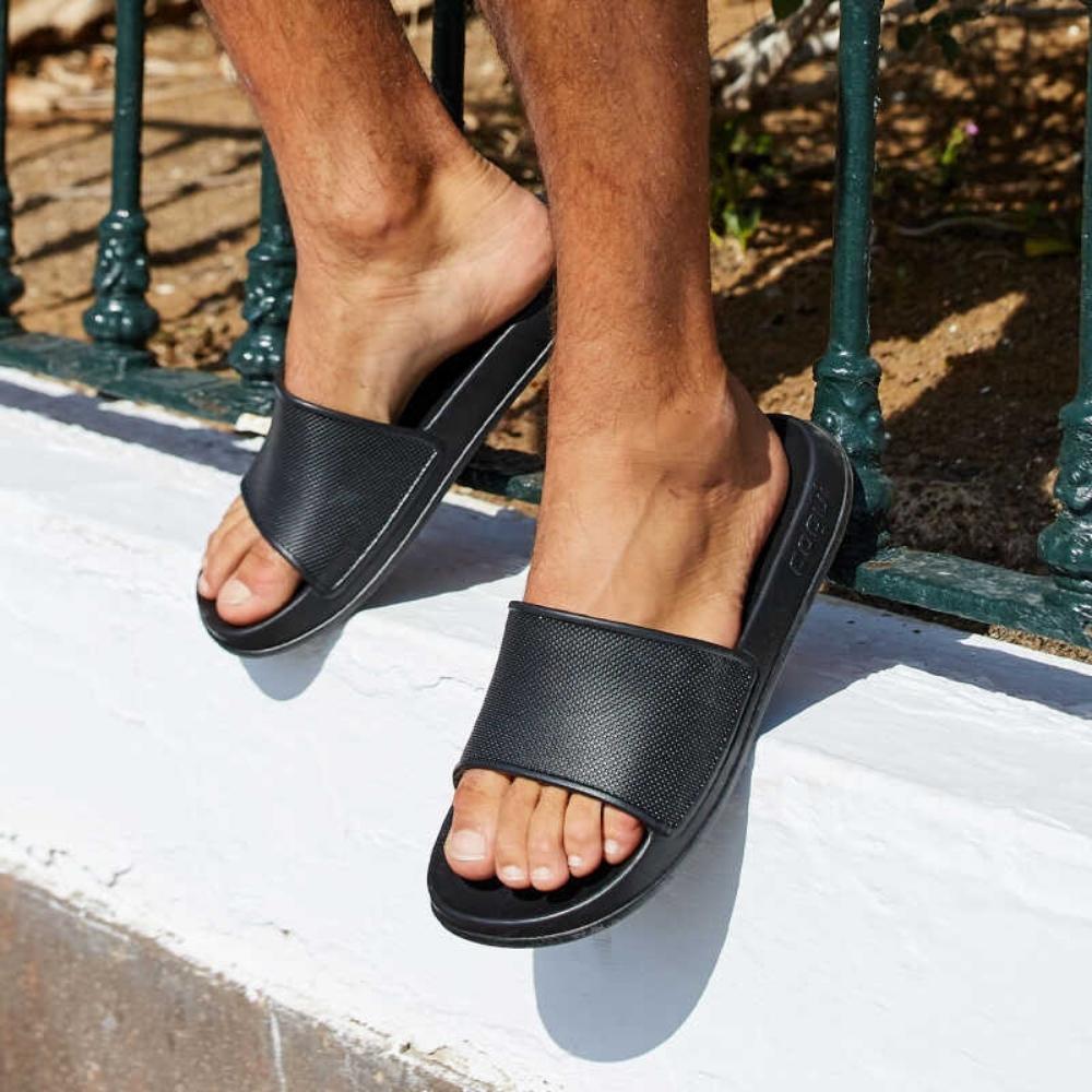 Coqui - TORA Men Sliders ANTRACIT - Cozy Karma