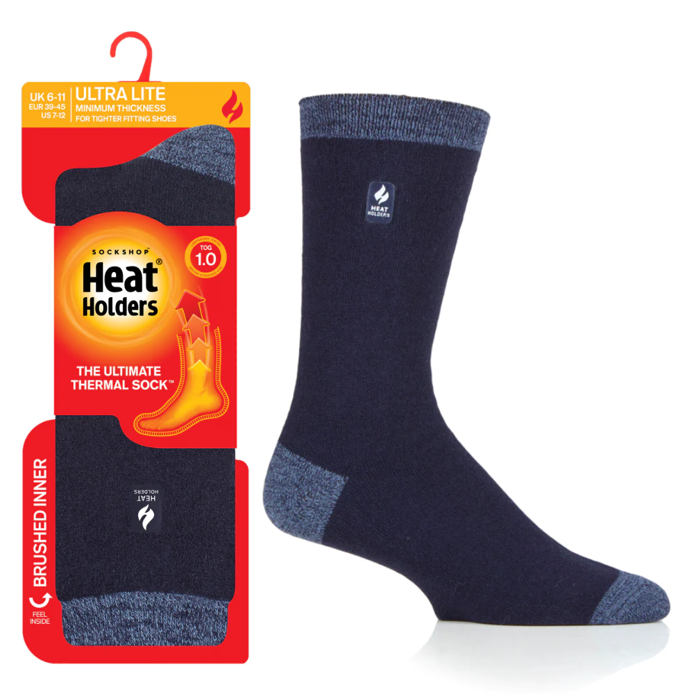 Heat Holders® - Men Ultra Lite Socks 1.0Tog BUDAPEST - T&H Navy - Cozy ...
