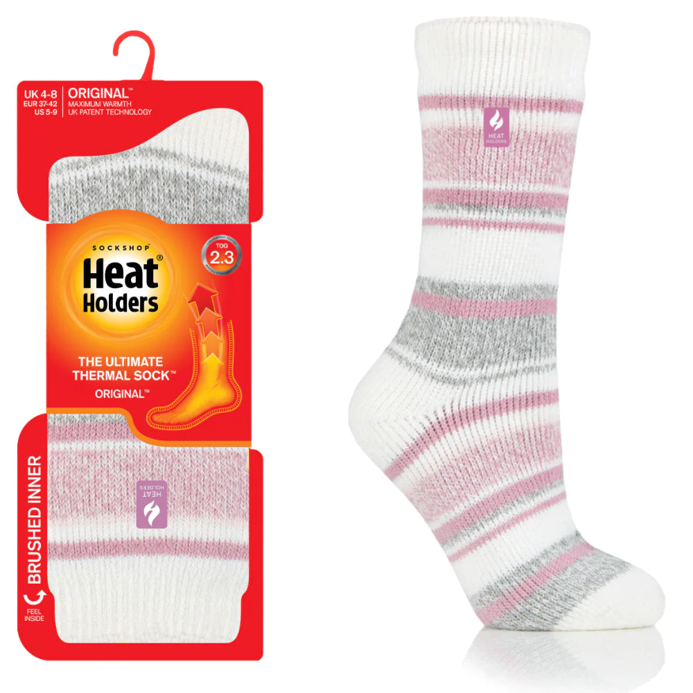 Heat Holders® - Ladies Original 2.3Tog PALMA - Stripe Ivory - Cozy Karma